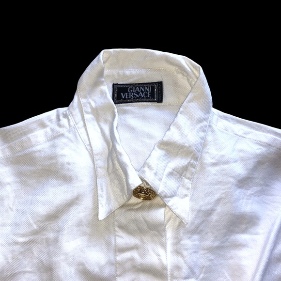 Versace | Tops | Gianni Versace Vintage Rare Versace Logo Button Up ...